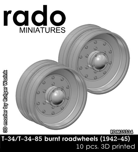 Rado Miniatures 35S34 T-34/T-34-85 Burnt Roadwheels (1942-45) (10pcs)