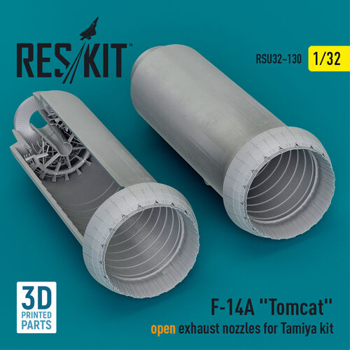 DISCONTINUED RES/KIT U32-0130 F-14A 'Tomcat' Open Exhaust Nozzles For Tamiya Kit (3D Printed)