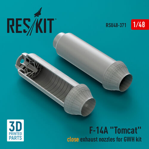 DISCONTINUED RES/KIT U48-0371 F-14A 'Tomcat' Close Exhaust Nozzles For GWH Kit (3D Printed)