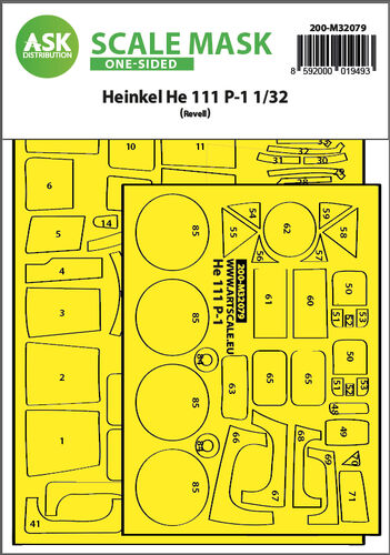 Art Scale Kit M32079 Heinkel He-111 P-1 - one-sided express fit mask (for Revell kits)