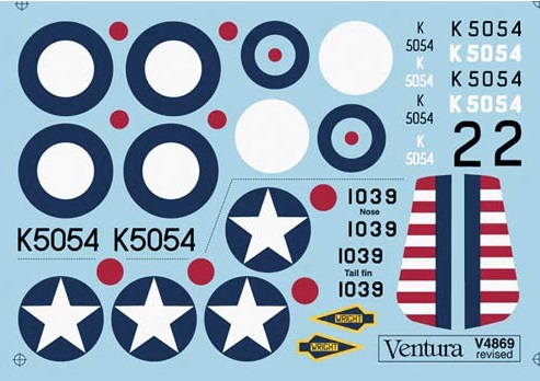 Ventura 4869 Supermarine Spitfire and XP-51 Mustang Prototypes Decals