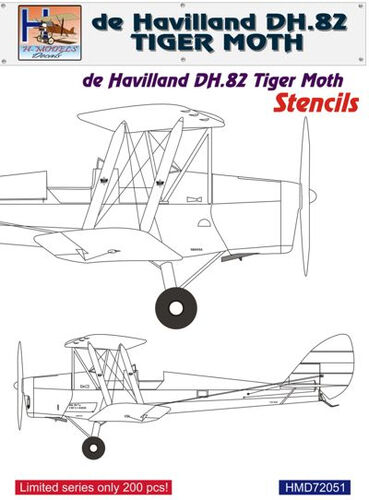 H-Model Decals D72051 de Havilland DH.82A Tiger Moth stencils (sets for 4 planes)