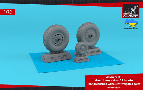 Armory Models Group AW72431 Avro Lancaster / Lincoln Late Production Wheels With Weighted Tyres - Universal Set