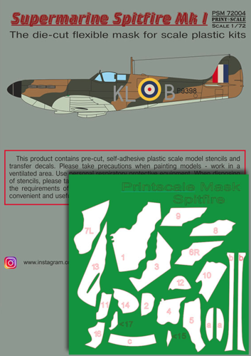 Print Scale PSM72004 Supermarine Spitfire Mk.1