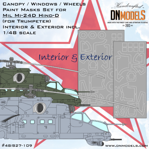 DN Models 48-827-109 Mil Mi-24D Hind-D Canopy and Wheels INTERIOR & EXTERIOR for Trumpeter 05812