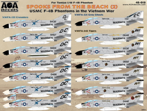 AOA decals 48-018 Spooks from the Beach 2 - USMC F-4B Phantoms in the Vietnam War