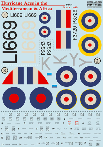 Print Scale 48-225 Hurricane Aces of the MTO and Africa Part 1