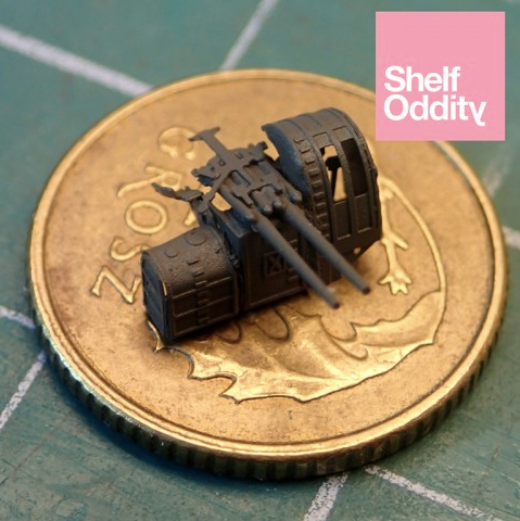 Shelf Oddity 7000031 IJN Weapons Set - 127mm Twin Open Mount & 120mm Single Mount