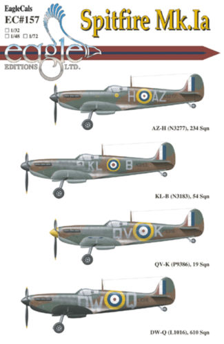 Eagle Editions D157-72 Spitfire Mk Ia