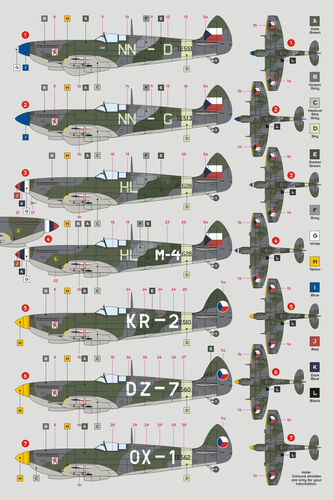 DKdecals 32031 Spitfire LF Mk.IXE in Post-War Czechoslovak AF