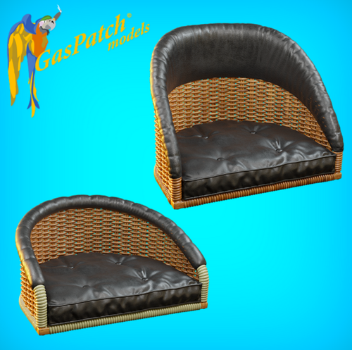 Gaspatch Models 22-32247 British Wicker Seat Full Back – Short and Tall Big, leather pad