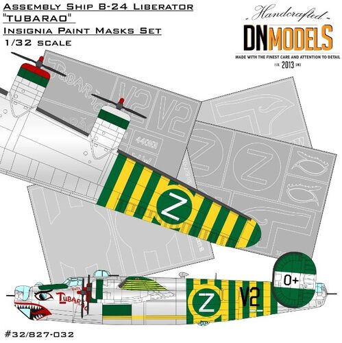 DN Models 32-827-032 Assembly Ship B-24 Liberator Tubarao Insignia Paint Mask Set