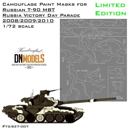 DN Models 72-827-007 T-90A Victory Day Parade Camo Limited Edition Paint Masks Set