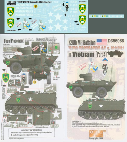 Echelon Fine Details D356068 720th MP Btn V100 & M113A1 in Vietnam Pt 4