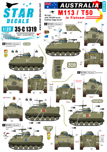 Star-Decals 35-C1319 Australia in Vietnam # 4. Aussie M113 with T50 turret