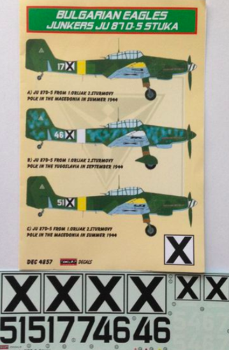 Kora Models Dec4857 Junkers Ju 87D-5 Stuka Bulgaria