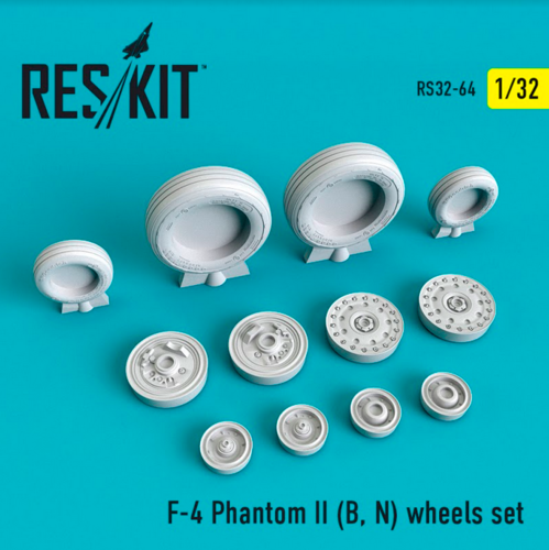 DISCONTINUED RES/KIT 32-0064 F-4 Phantom II B, N wheels set