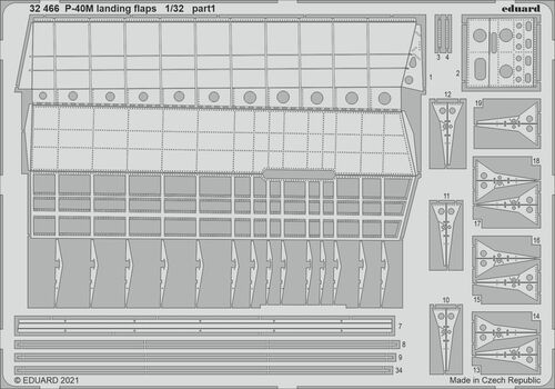 Eduard 32466 P-40M landing flaps TRUMPETER
