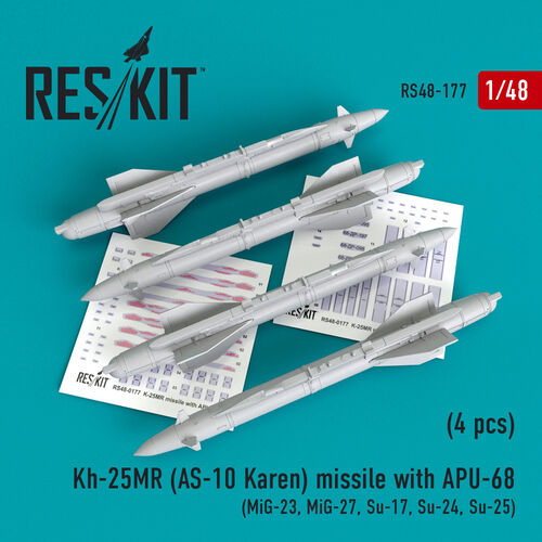 DISCONTINUED RES/KIT 48-0177 Kh-25MR (AS-10 Karen) missile with APU-68 (4 pcs) (MiG-23, MiG-27, Su-17, Su-24, Su-25)