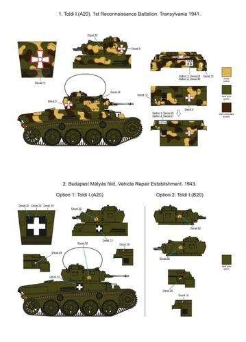 SBS Model D35003 Hungarian Toldi I (A20 - B20) decals