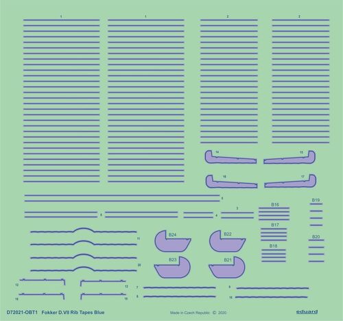 Eduard D72021 Fokker D.VII rib tapes blue EDUARD