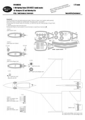 New Ware AM0545 F-16N Fighting Falcon ADVANCED kabuki masks for Hasegawa