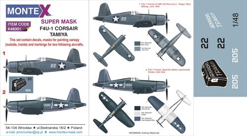 Montex K48301 F4U-1 Corsair Tamiya