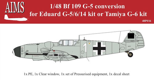 Aims 48P016 Messerschmitt Bf-109 G-5 - Conversion Set (designed to be used with Eduard kits and Tamiya kits)