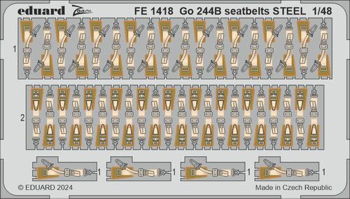 Eduard FE1418 Go 244B Seatbelts STEEL ICM