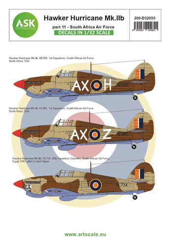 Art Scale Kit D32055 Hawker Hurricane Mk.IIB Part 11 - South African Air Force