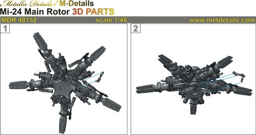 Metallic Details MDR48152 Mil Mi-24 - main rotor (designed to be used with Zvezda kits)