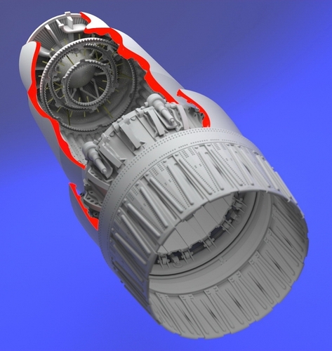 Aires 2136 MiG-23 Flogger exhaust nozzle - opened Trumpeter