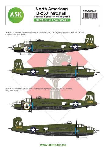 Art Scale Kit D48040 B-25J Mitchell Part 4 - US Dogface Sq. "Super Unit Ration K", Mediterranean Area