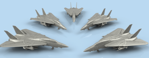 L'Arsenal 2.0 3D400081 Grumman F-14 A Tomcat parking folded wings (5 planes)