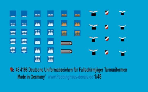 Peddinghaus-Decals 4196 Uniform Insignia Camouflage Uniforms Of Fallschirmjager