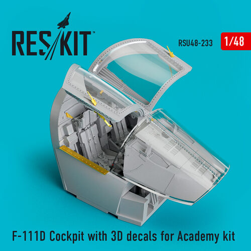 DISCONTINUED RES/KIT U48-0233 F-111D Cockpit With 3D Decals For Academy Kit