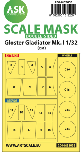 Art Scale Kit M32053 Gloster Gladiator Mk.I double-sided