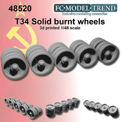 FC ModelTrend 48520 T-34 burnt solid wheels