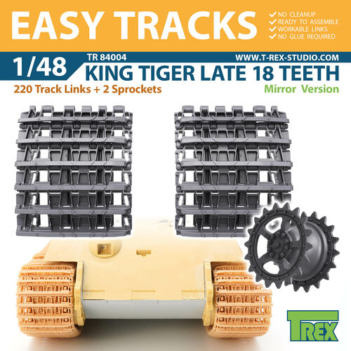 T-Rex Studio 84004 King Tiger Late 18 Teeth Tracks Mirror Version w/Sprockets (for TAMIYA)
