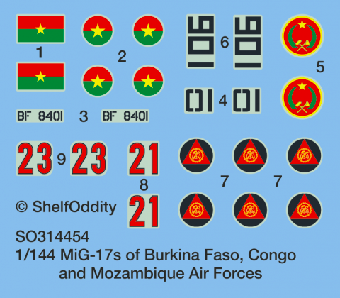 Shelf Oddity 3144054 MiG-17s from Burkina Faso, Congo and Mozambique