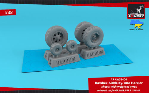 Armory Models Group AW32404 H.S. Harrier GR.1/GR.3/FRS.1/AV-8A wheels w/ weighted tyres