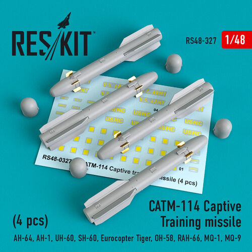 DISCONTINUED RES/KIT 48-0327 CATM-114 Captive Training missiles (4 pcs) (AH-64, AH-1, UH-60, SH-60, Eurocopter Tiger, OH-58, RAH-66, MQ-1, MQ-9)