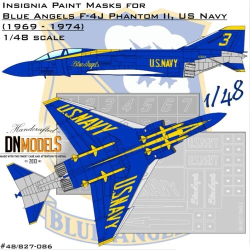 DN Models 48-827-086 Blue Angels F-4J Phantom II Insignia Paint Mask Set