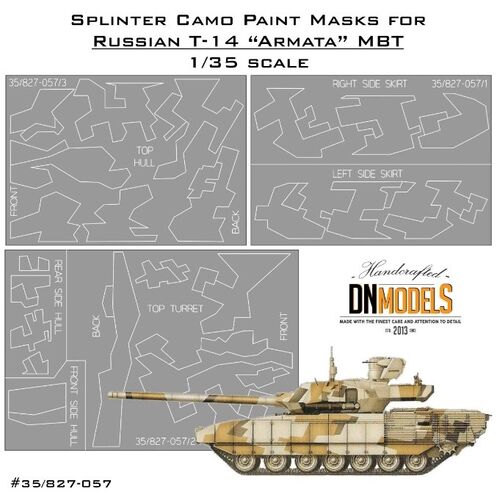 DN Models 35-827-057 Splinter Camo Paint Masks For T-14 Armata MBT