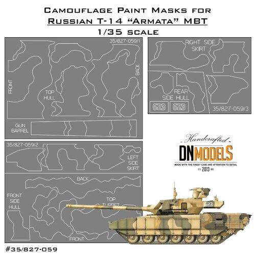 DN Models 35-827-059 Camouflage Paint Masks For T-14 Armata MBT