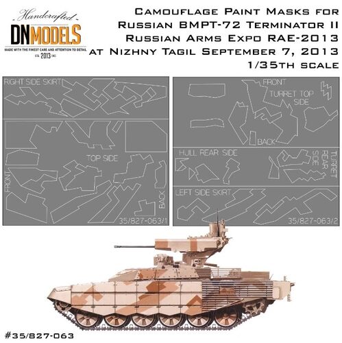 DN Models 35-827-063 BMPT-72 Terminator II Splinter Camo Paint Masks RAE 2013