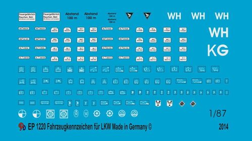 Peddinghaus-Decals 1220 Number Plates For Transport Trucks And Tactical Markings