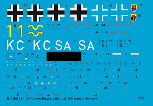Peddinghaus-Decals 3031 Bf 109 F-2 Hans Ekkehard Bob, July 1941