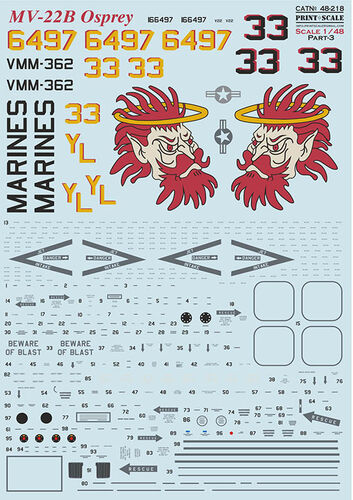 Print Scale 48-218 MV-22B Osprey Part 3 The Complete Set
