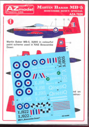 AZ-Model A7026 Martin Baker M.B.5 decal „Boscombe Down“